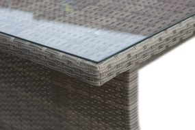 Zahradní ratanový stůl Haiti PREMIUM se skleněnou deskou