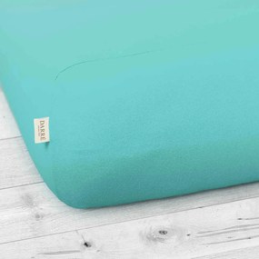 Jersey prostěradlo světle tyrkysové na výšku matrace do 30 cm Velikost: 180 x 200