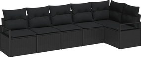 Set pohovek 6 ks Černá polyratan 3346403