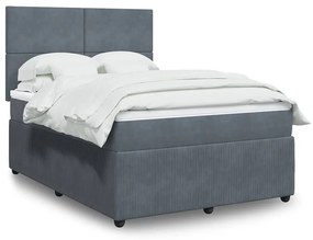 Box spring postel s matrací tmavě šedý 140 x 190 cm samet 3294629