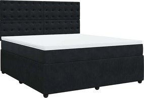 Box spring postel s matrací černá 180x200 cm samet 3294720
