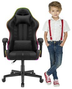 Dětská hrací židle HC - 1004 černá s osvětlením LED