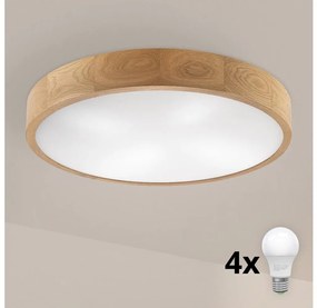 Brilagi - LED Stropní svítidlo CARVALHO 4xE27/60W/230V dub pr. 57,5 cm