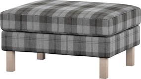Potah na podnožku IKEA Karlstad barva šedá látka pletený vzor, vzorované