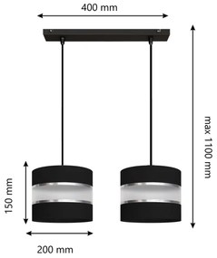 Lustr na lanku HELEN 2xE27/15W/230V černá