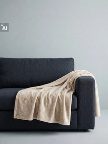 Sinsay - Vánoční deka s reliéfním vzorem stromečků - béžová