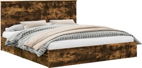 Postel s úložným prostorem se zásuvkou Kouřový dub 180 x 200 cm 3411184