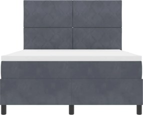 Postel s boxspringem s čelo Tmavě šedá 160 x 200 cm samet 3339909