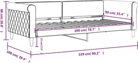 vidaXL Válenda 90 x 200 cm samet [354248] Barva: Černá