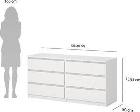 Bílá komoda 154x76x50 cm Naia – Tvilum