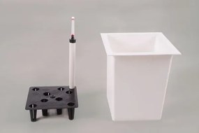 3-set hranatých plastových vložek se samozavlažovacím setem, 32*29*29 cm, bílý