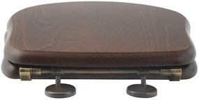 Kerasan Kerasan, RETRO WC sedátko Soft Close, ořech/bronz, 108640
