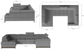 velká rozkládací sedačka ESCADA potahový materiál: standard, roh: levý