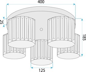 Toolight Rea, Stropní svítidlo EBT024-5C GOLD, OSW-01224