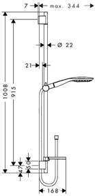 Hansgrohe Raindance Select E, sprchová souprava 150 3jet se sprchovou tyčí 90 cm, chromová, HAN-27857000