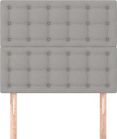 Čelo postele světle šedé 90x5x118/128 cm látkové 3116748