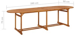 vidaXL Marketos Zahradní jídelní stůl 280 x 90 x 75 cm masivní akáciové dřevo