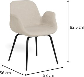 Jídelní křeslo Beth krémové