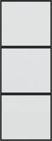 vidaXL Posuvné dveře 76 x 205 cm čiré ESG sklo a hliník [155198] Barva: Černá a průhledná a matná