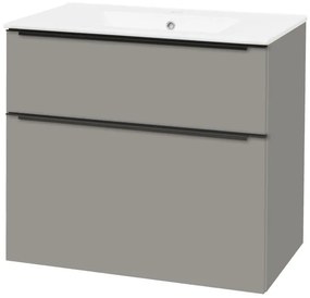 Mereo Mereo, Mailo, koupelnová skříňka s keramickým umyvadlem 81 cm, bílá, dub, antracit, CN571B
