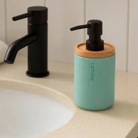 Dávkovač mýdla Loudis, mátová/s dřevěnými a černými prvky, 280 ml