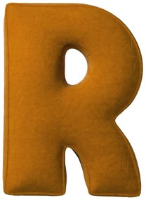 OnaDnes -20% Yellow Tipi Cihlově oranžový sametový polštář písmeno R 40 cm