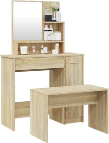 Toaletní stolek sada dub sonoma 86,5 x 35 x 136 cm 3114149