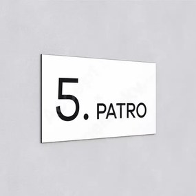 ACCEPT Označení podlaží "5. PATRO" - stříbrná tabulka - černý popis