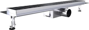 L-DRAINWELL 100 Chrom Odtokový podlahový žlab, žebřík