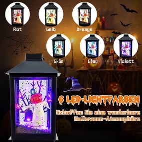 Costway 155 cm Halloween dekorativní pouliční lampa s 6 barevnými LED světly