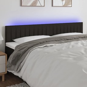 Čelo postele s LED černé 160x5x78/88 cm textil 3121858