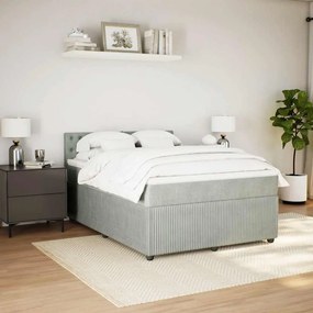 Box spring postel s matrací světle šedá 160x200 cm samet 3290094