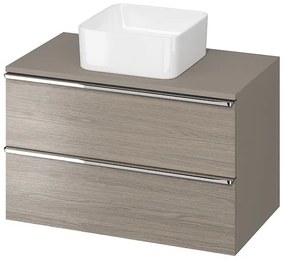 Cersanit - VIRGO závěsná skříňka pod umyvadlo s deskou 80cm, šedá-chrom, S522-030