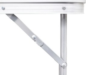 vidaXL Skládací kempingový stůl s nastavitelnou výškou, hliníkový 180 x 60 cm [41326] Barva: Bílá