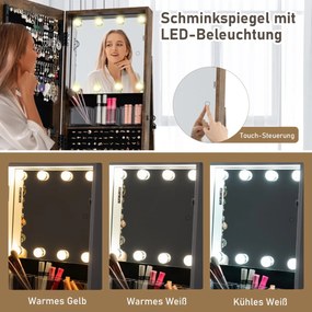 Costway 360° Otočná skříňka na šperky Volně stojící organizér