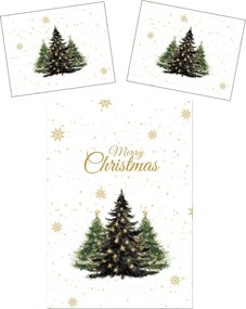 3D povlečení z mikrovlákna MERRY TREES bílé Rozměr povlečení: 2 ks 70 x 90 cm | 140 x 200 cm