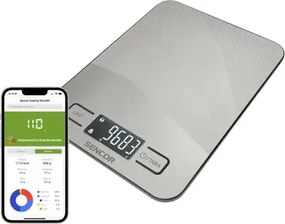 SENCOR SKS 8080 šedá / Chytrá kuchyňská váha / max. 10kg / funkce TARA