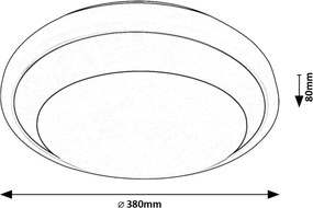 Rabalux Bílo-černé stropní LED svítidlo Barbora 380mm 24W 71273