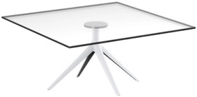 VONDOM - Čtvercový konferenční stolek MARI-SOL skleněná deska - různé velikosti (čtyřramenná podnož)