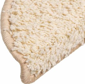 Schodové rohože 10 ks 56x17x3 cm krémové, půlkulaté 149791