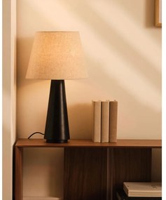 Černo-béžová stolní lampa s textilním stínidlem (výška 60 cm) Torrent – Kave Home