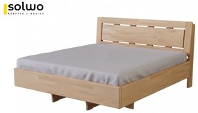 Masivní postel FENIX - Solwo Design Dřevo a odstín oleje: BUK Cink - Olej odstín BO102, Rozměr spací plochy: 140x200