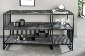 Designový regál Haines 120 cm vzor antracitový mramor