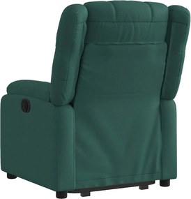 Zvedací polohovací křeslo tmavě zelené textil 3205208