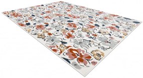 Dywany Łuszczów, Kusový koberec Botanic 65239 flowers ecru – na ven i na doma, 78x150, vícebarevná, chodba / předsíň