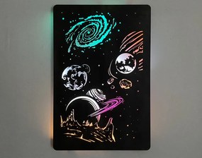 Li-Go "Vesmír" světelný obraz RGB 230V 60x90 cm provedení povrchu: jedle