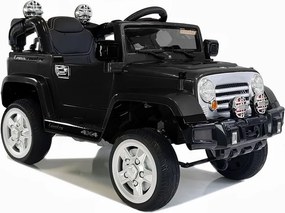 LEAN CARS Elektrické autíčko Jeep JJ245, LED světla, MP3, dálkové ovládání, černé