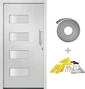 Vchodové dveře hliník a PVC bílé 110 x 210 cm 3056820