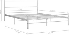 Rám postele bílý kov 120 x 200 cm 284694