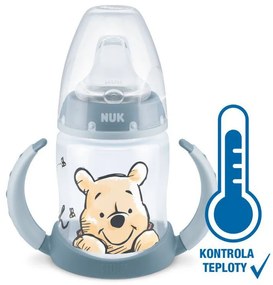 NUK Kojenecká láhev na učení Medvídek Pú s kontrolou teploty 150 ml Růžová